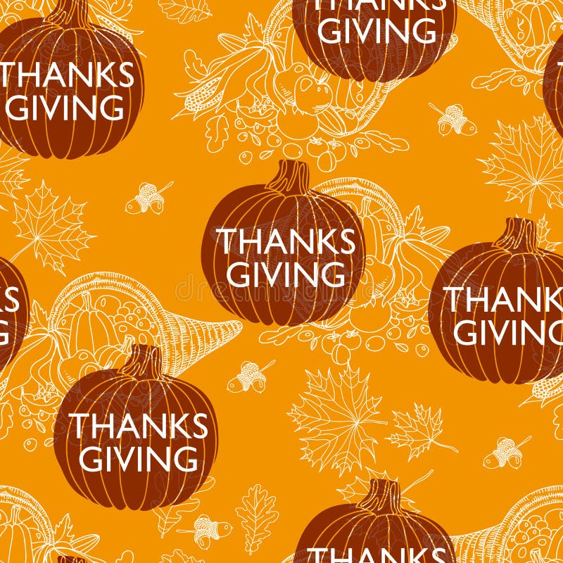 Vector Seamless Thanksgiving Pattern Stock Vector - Illustration of ...