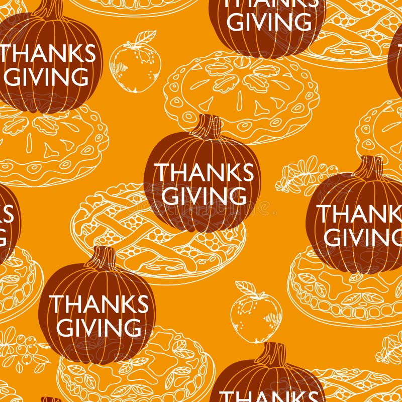 Vector Seamless Thanksgiving Pattern Stock Vector - Illustration of ...