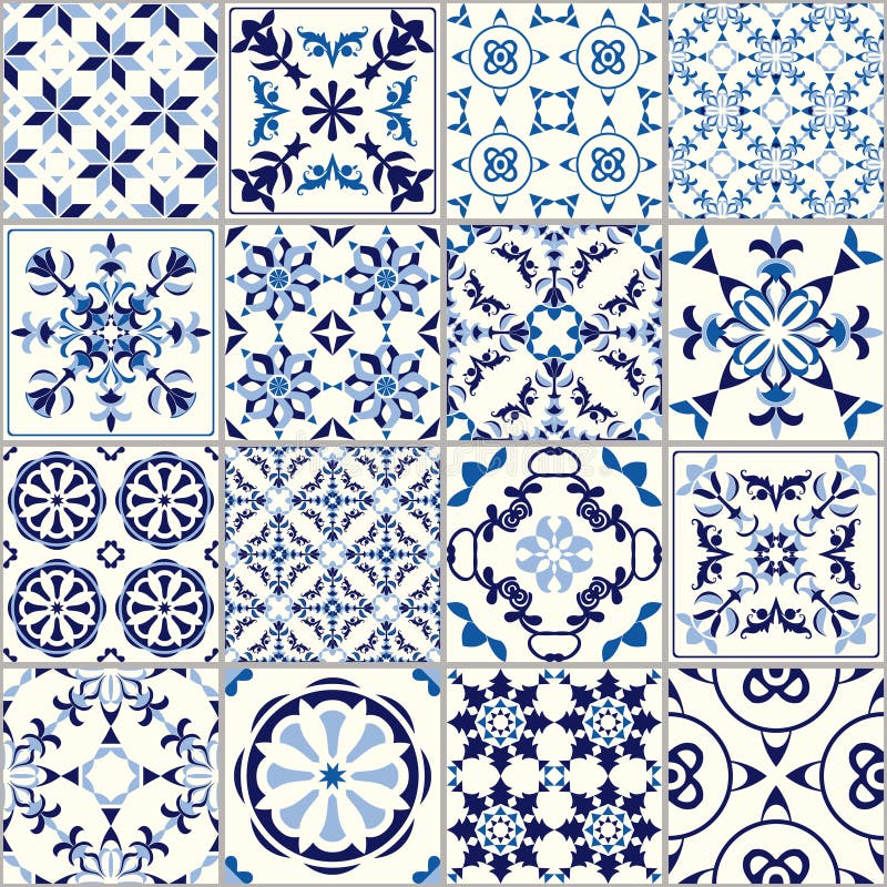 Vector Seamless Tile Pattern Stock Vector - Illustration of mandala ...