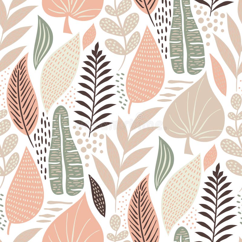 Vector Seamless Tough Pattern with Flowers Stock Vector - Illustration ...