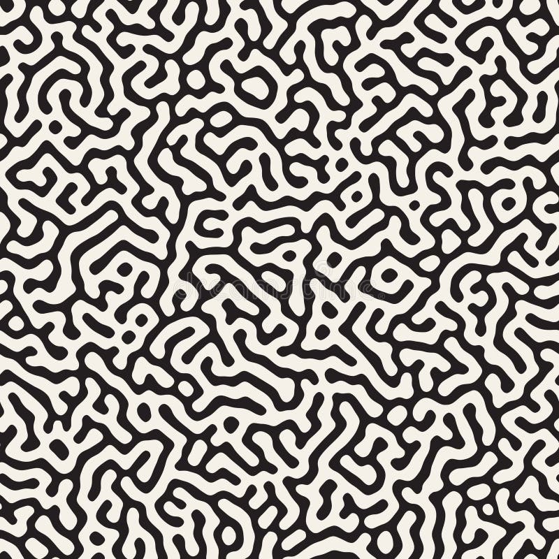 Vector Seamless Trendy Pattern. Monochrome Organic Shapes Texture ...
