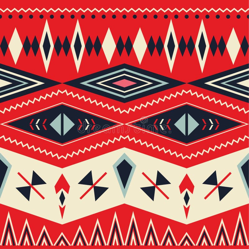 Vector Seamless Tribal Pattern Stock Illustration - Illustration of ...