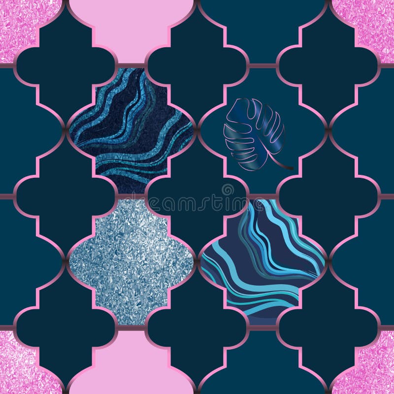 Vector Seamless Tropical Floral Pattern in Yellow and Blue Colors ...