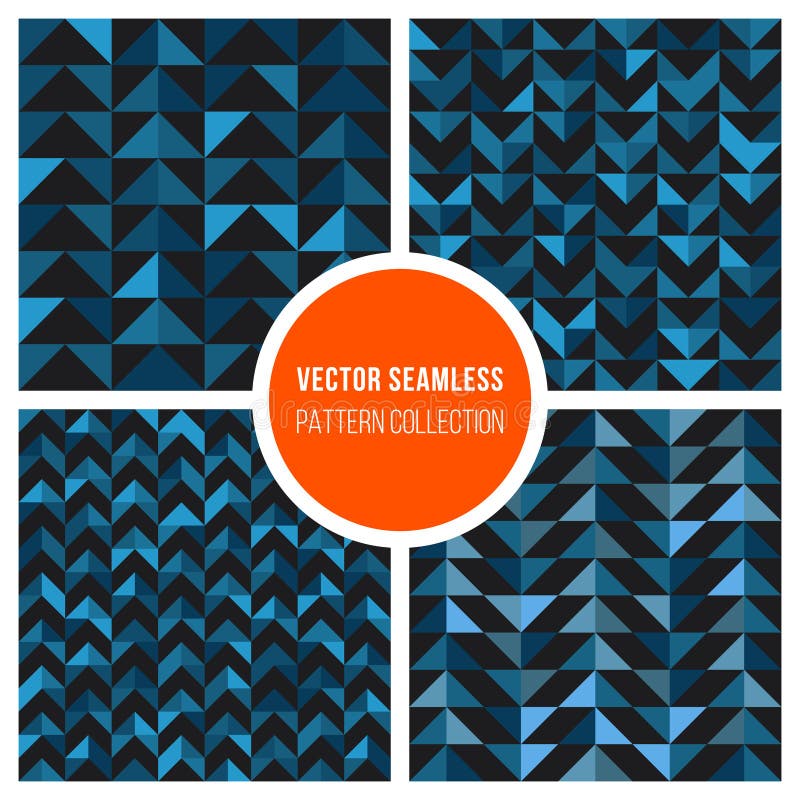 Vector Seamless Truchet Geometric Pattern Collection Stock Vector ...