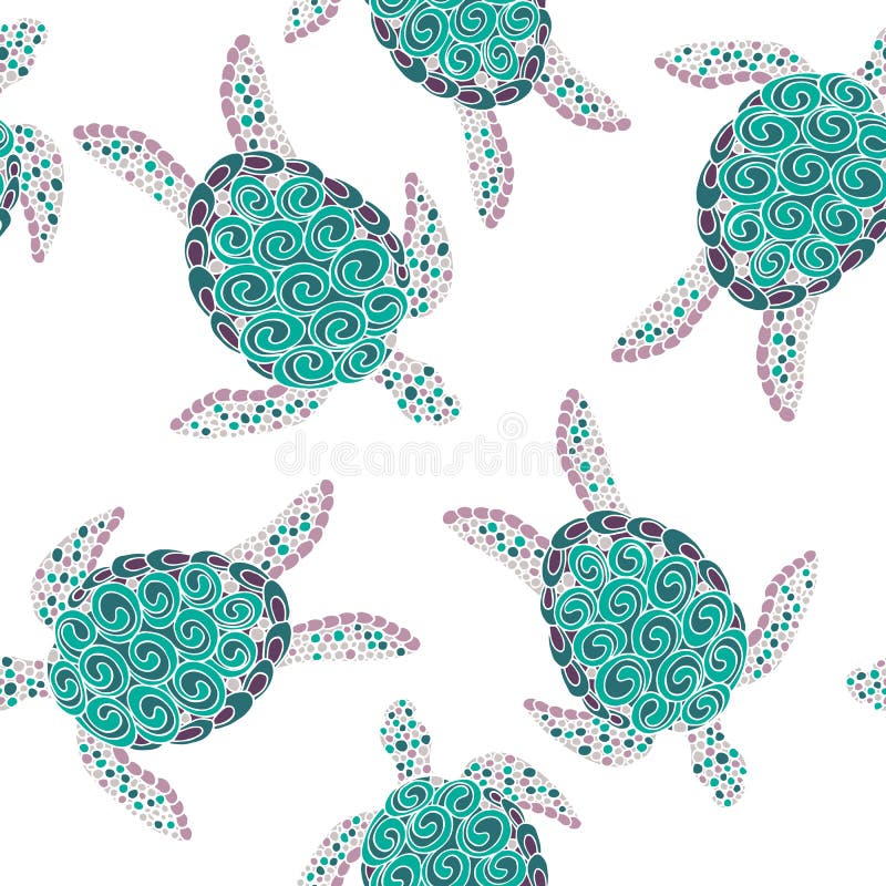 Seamless turtle pattern stock illustration. Illustration of decor ...