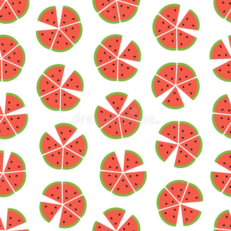 Vector Seamless Vector Pattern with Watermelon Slices Stock Vector ...