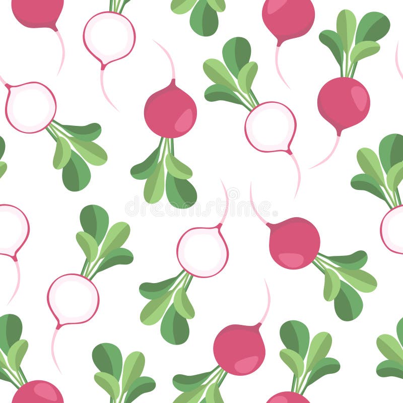 Vector Seamless Vegetable Texture with Radish Stock Illustration ...