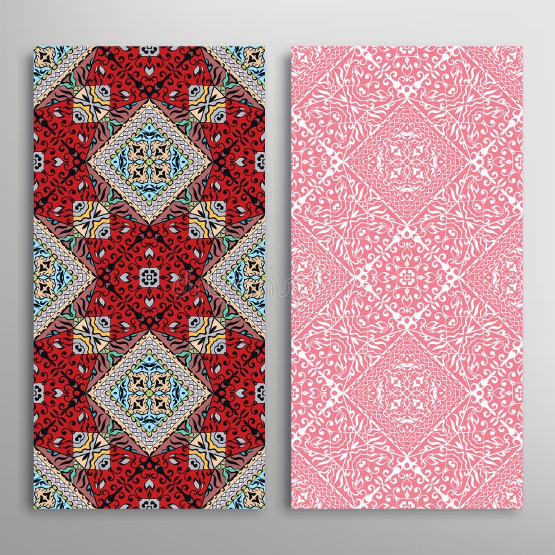 Vector Seamless Vertical Patterns Set with Hand Stock Vector ...