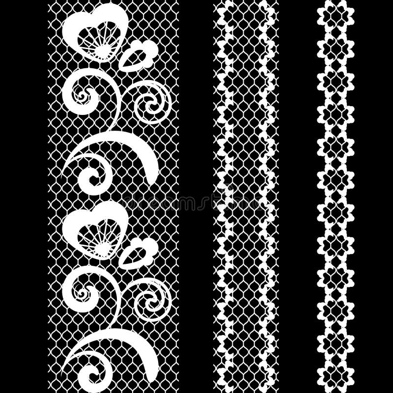 Seamless Vintage Lace Pattern, Black and White Stock Illustration ...