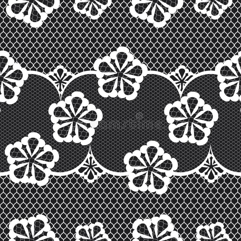 Seamless Vintage Lace Pattern, Black and White Stock Illustration ...