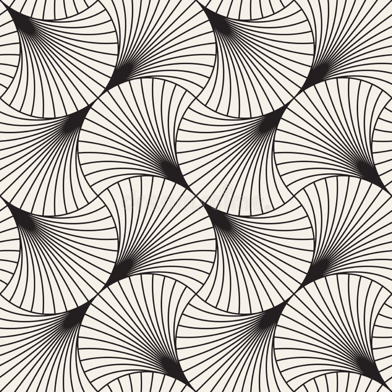 Vector Seamless Vintage Pattern of Overlapping Arcs in Art Deco Style ...