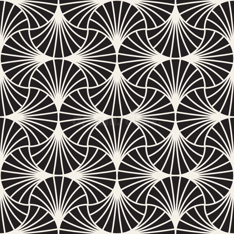 Vector Seamless Vintage Pattern of Overlapping Arcs in Art Deco Style ...