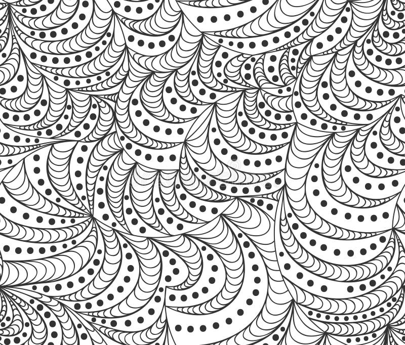 Vector Seamless Wave Background of Doodle Drawn Lines Stock Vector ...