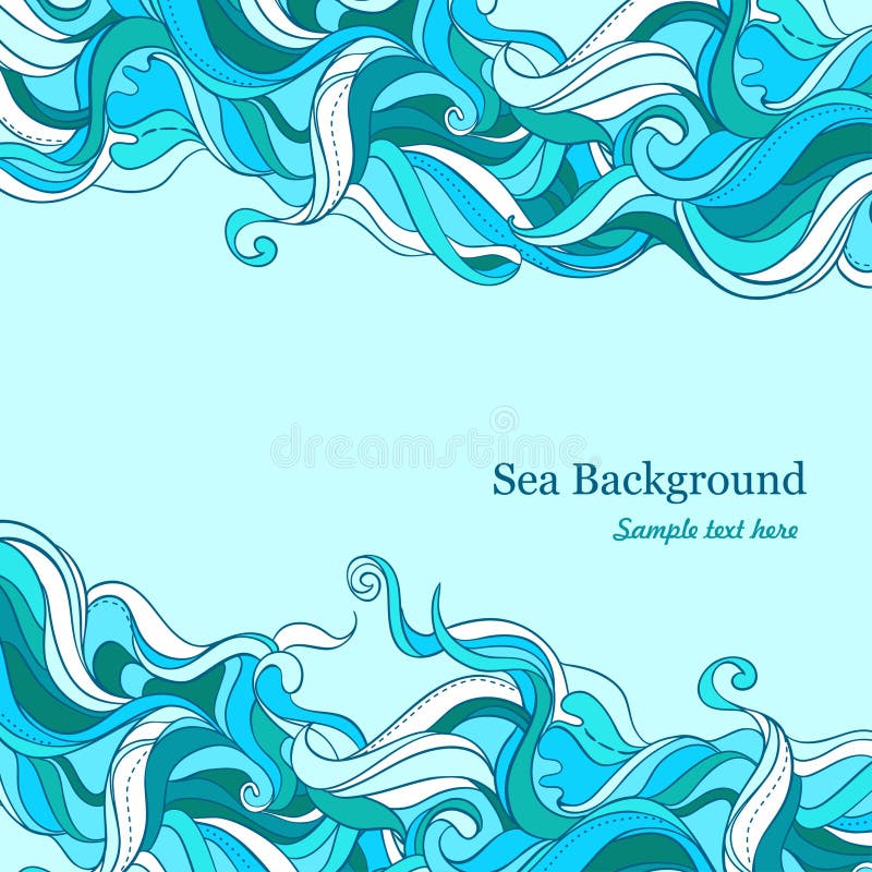 Vector Seamless Wave Hand-drawn Pattern Stock Vector - Illustration of ...