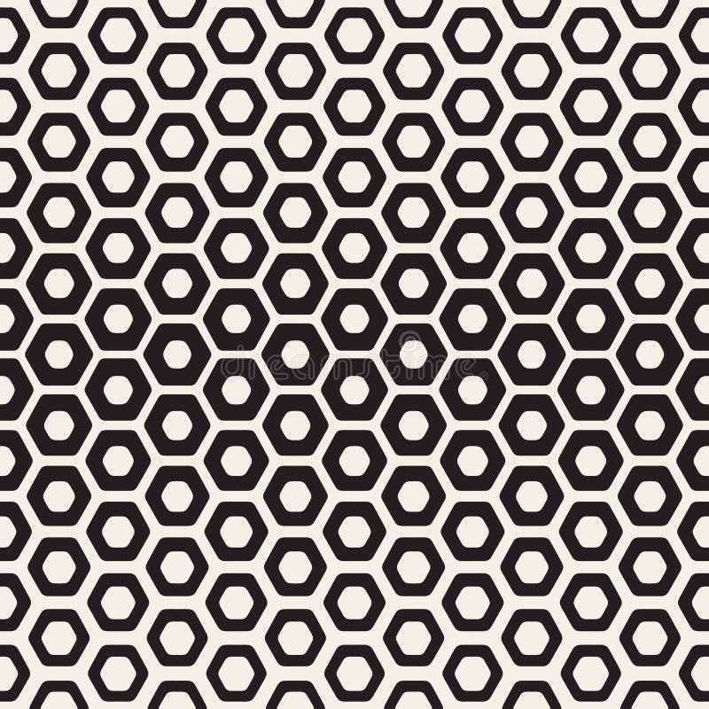 Vector Seamless White and Black Hexagon Halftone HoneyComb Pattern ...