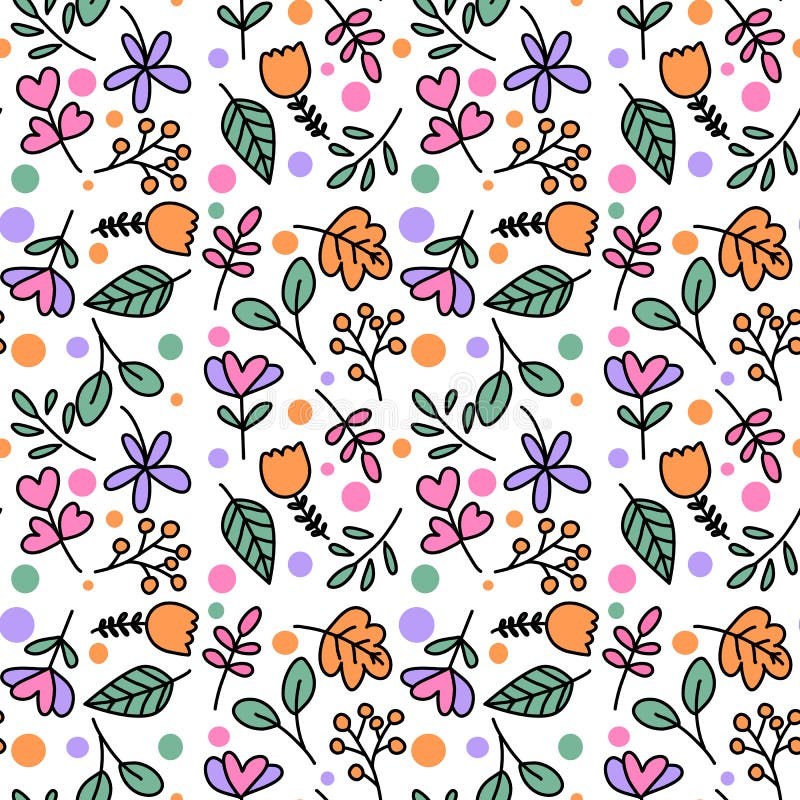 Vector Seamless Wild Floral Pattern on a Transparency Background. Stock ...