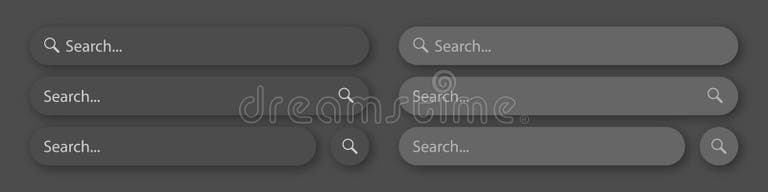 Vector Search Bar. White Buttons with Realistic Shadow. Web Elements ...