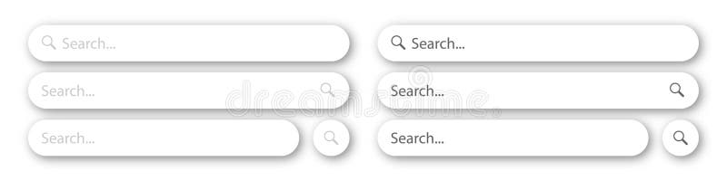 Vector Search Bar. White Buttons with Realistic Shadow. Web Elements ...