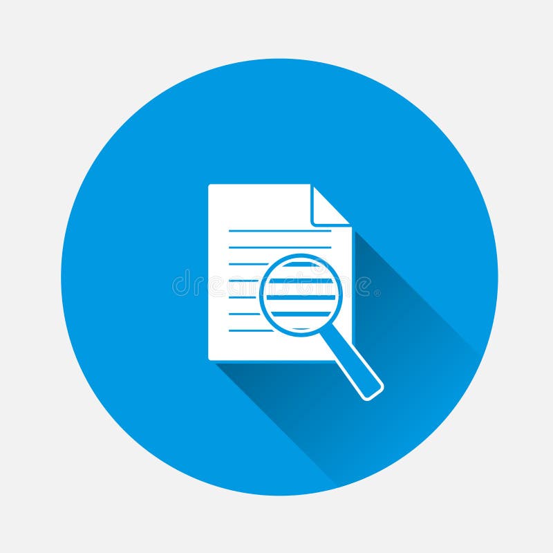 Vector Search Icon Document. Find in Document Symbol on Blue Background ...