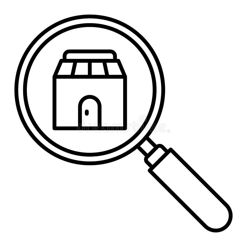 Vector Search Shop Outline Icon Design Stock Vector - Illustration of ...