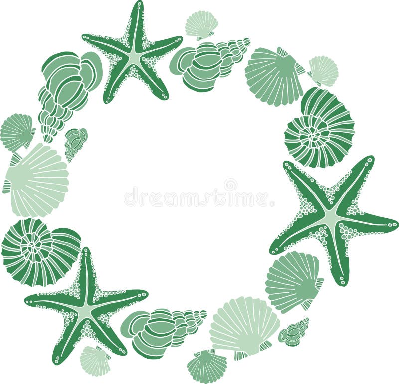 Vector seashell text frame stock vector. Illustration of drawings ...