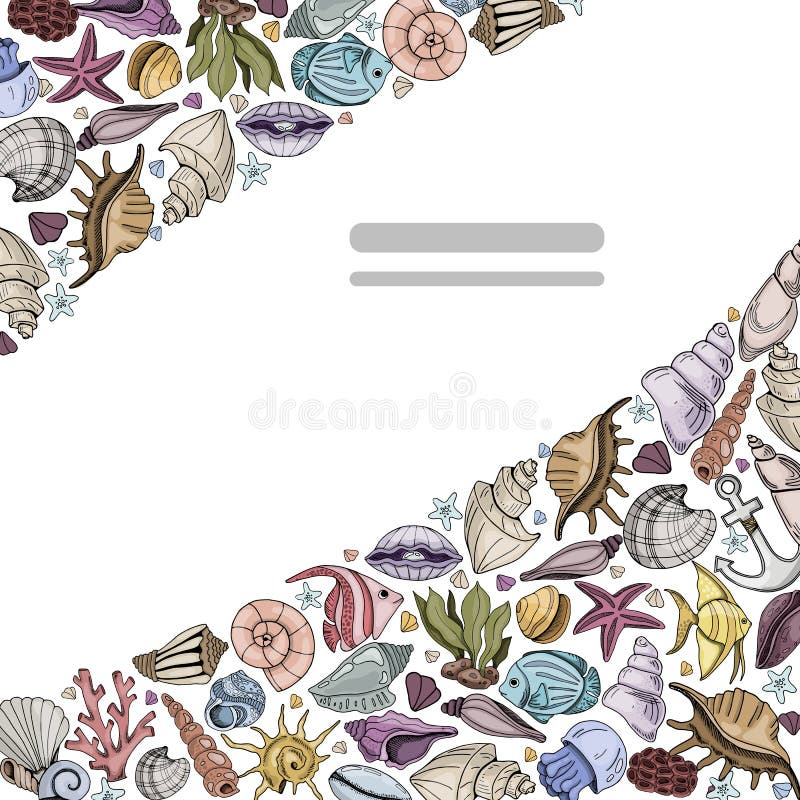 Vector seashells Set stock vector. Illustration of food - 135795524
