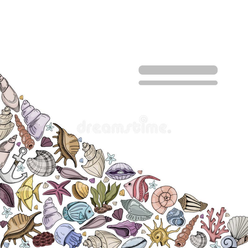 Vector seashells Set stock vector. Illustration of food - 135795524