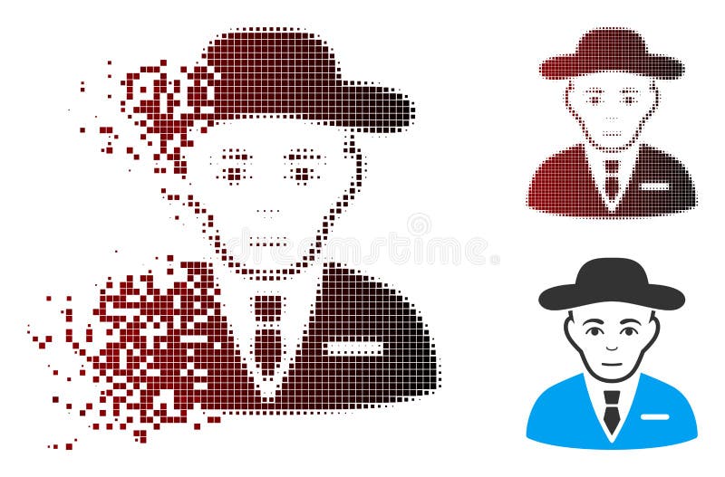 Dissipated Pixel Halftone Secret Service Agent Icon Stock Vector ...