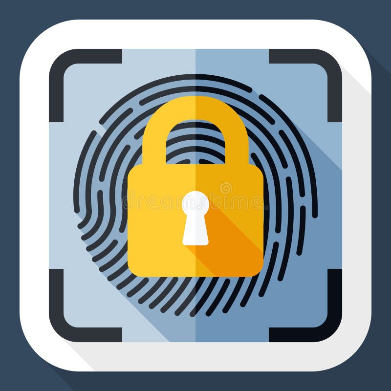 Vector Security Concept Icon - Locked Fingerprint Scanner Stock Vector ...