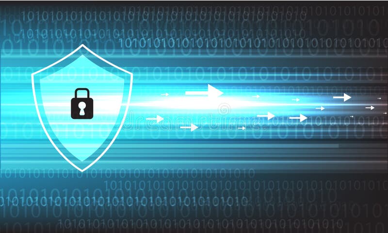 Vector Security Design on Blue Background. Stock Vector - Illustration ...