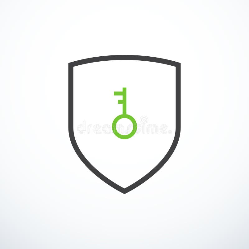 Vector Security Shield Icon. Shield and Key Stock Vector - Illustration ...