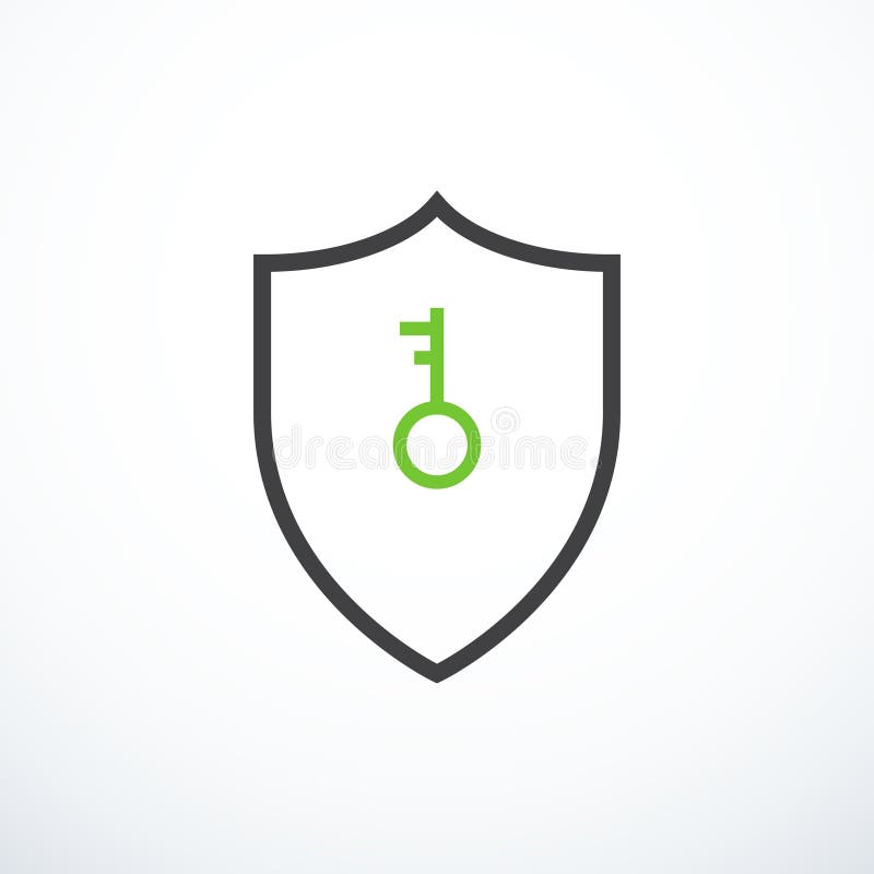 Vector Security Shield Icon. Shield and Key Stock Vector - Illustration ...