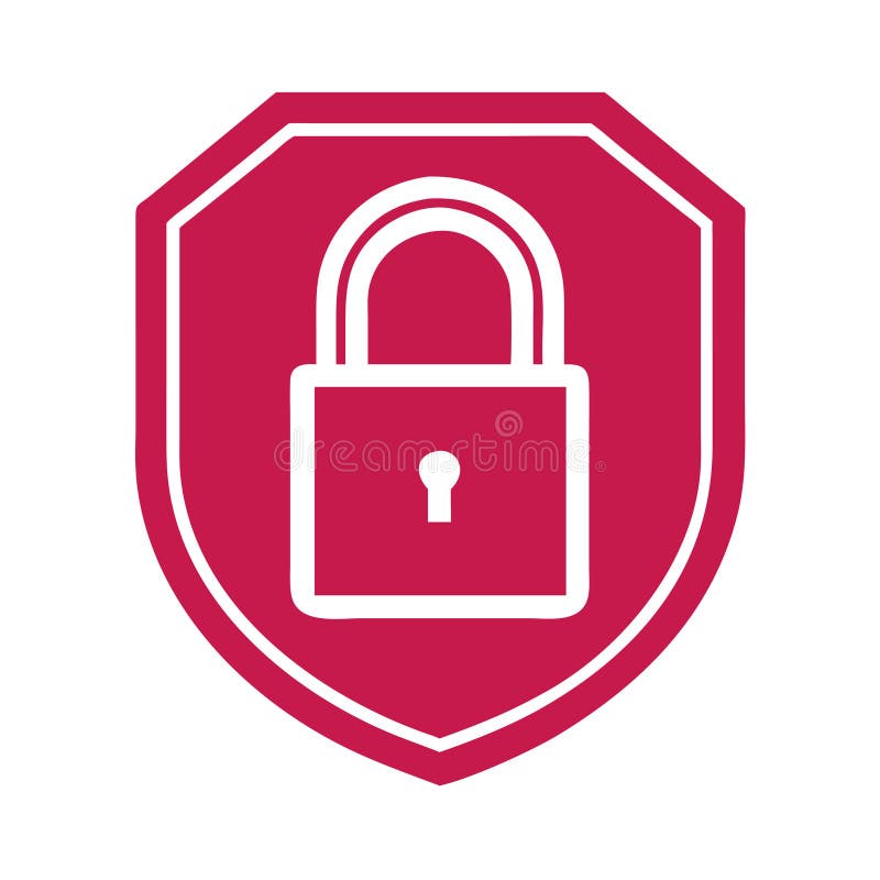 Vector Security Shield with Padlock for Privacy Protection Design Stock ...