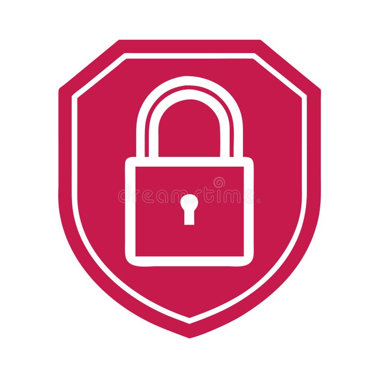 Vector Security Shield with Padlock for Privacy Protection Design Stock ...
