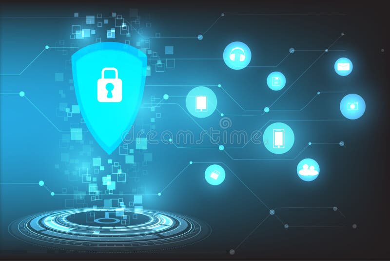 Vector Security and Circle Technology Design on White Background. Stock ...