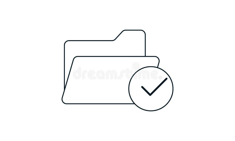 Vector Select Folder Icon. Folder and Tick Checkmark Icon Eps Stock ...