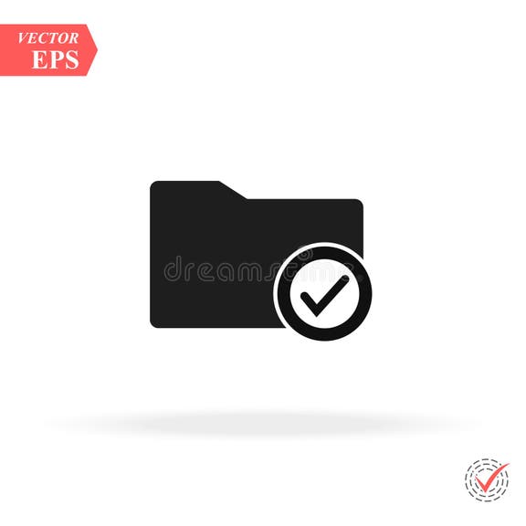 Vector Select Folder Icon. Folder and Tick Checkmark Icon Stock Vector ...