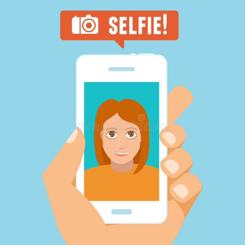 Vector selfie concept stock vector. Illustration of compact - 48264515