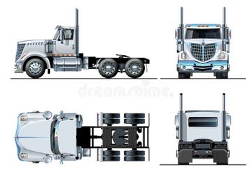 Vector Semi-truck Template Isolated on White Background Stock ...