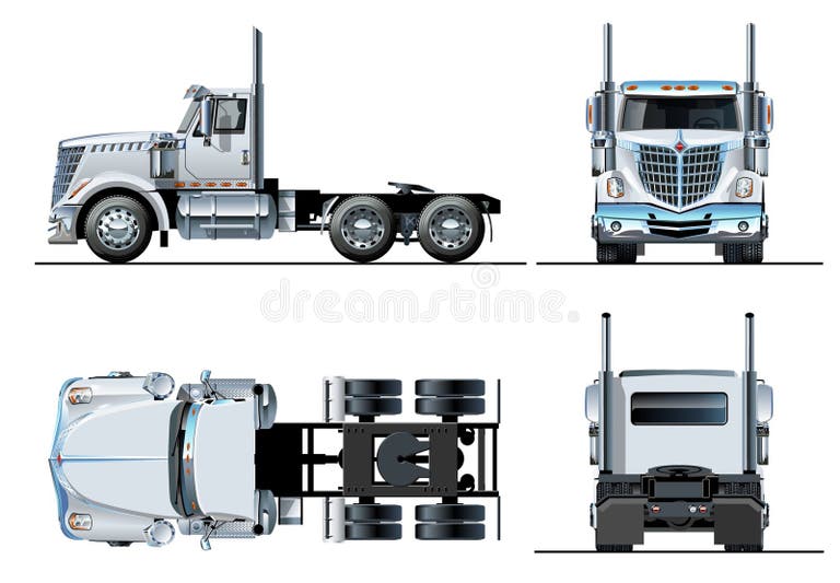 Vector Semi-truck Template Isolated on White Background Stock ...