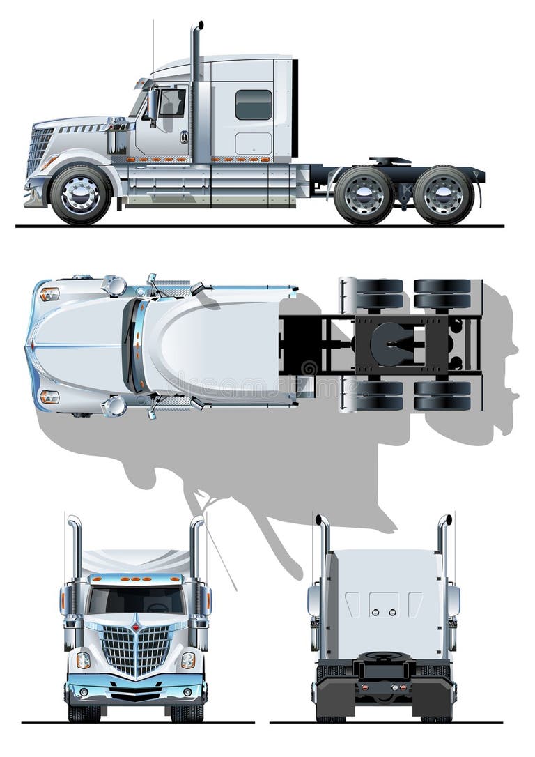 Semi Truck Side View Vector Stock Illustrations – 1,877 Semi Truck Side ...