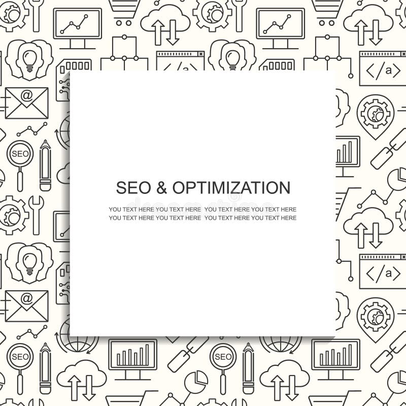 SEO Optimization Background with Doodle Icons Stock Vector ...