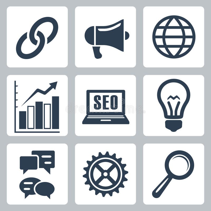 Vector seo icons set #1 stock vector. Illustration of network - 34983646