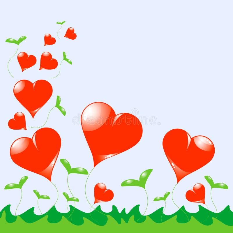 Growing heart growing love stock vector. Illustration of symbol - 66014327