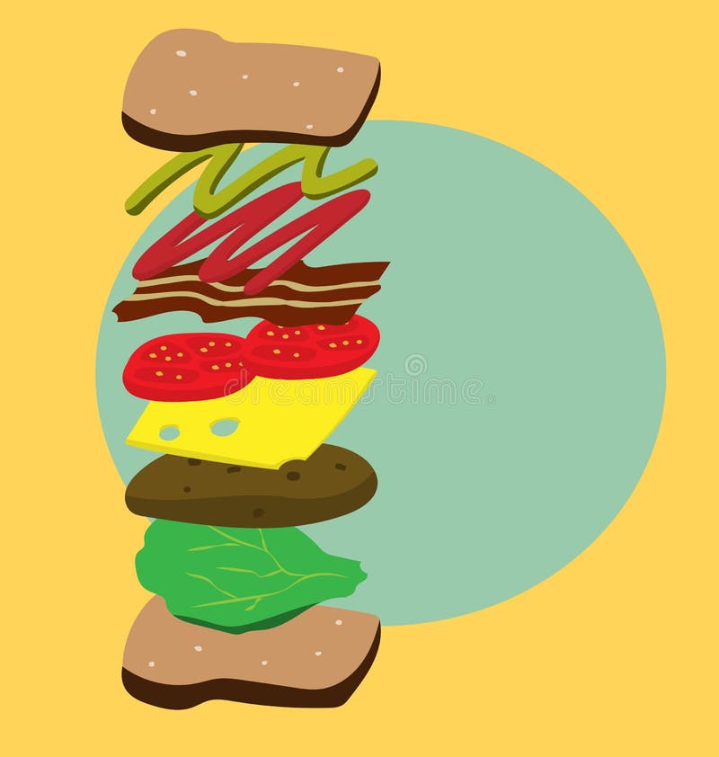 Layer Sandwich Loaf Sandwich Sausage Stuffing Stock Illustration ...