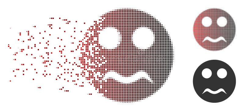 Dust Pixel Halftone Serious Smiley Icon Stock Vector - Illustration of ...