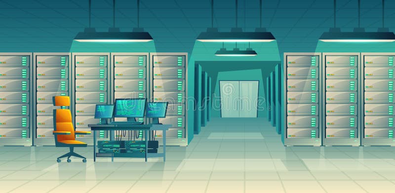 Server Room / Internet Hosting Stock Illustration - Illustration of ...