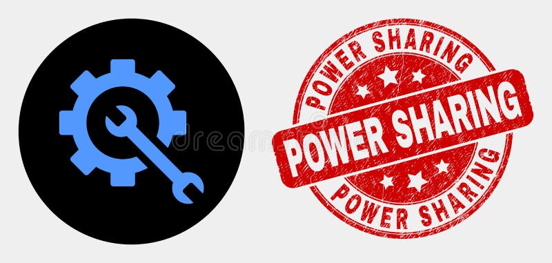 Vector Service Tools Icon and Scratched Power Sharing Watermark Stock ...