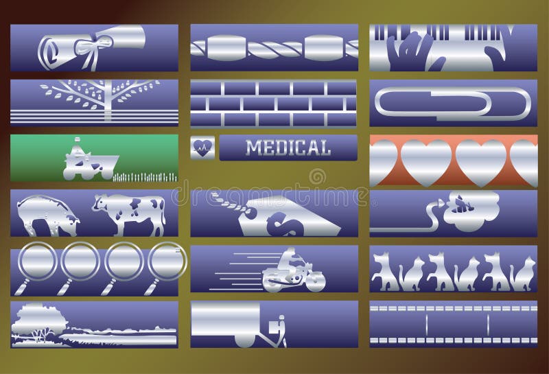 Vector Services Banners Set. Stock Vector - Illustration of buttons ...