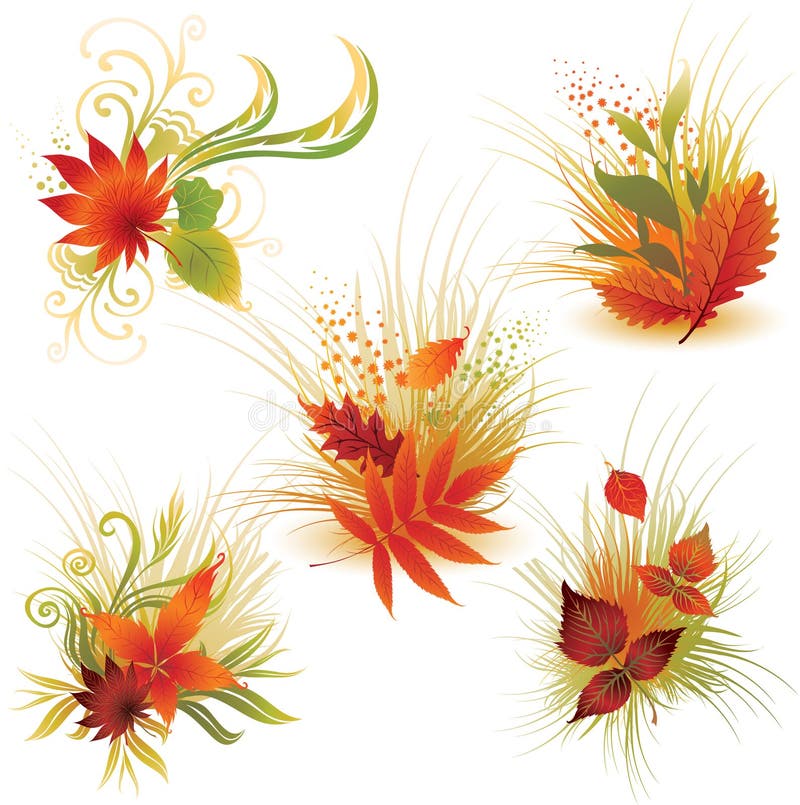 Big Vector Set of Autumn Leafs. Thanksgiving Stock Vector ...